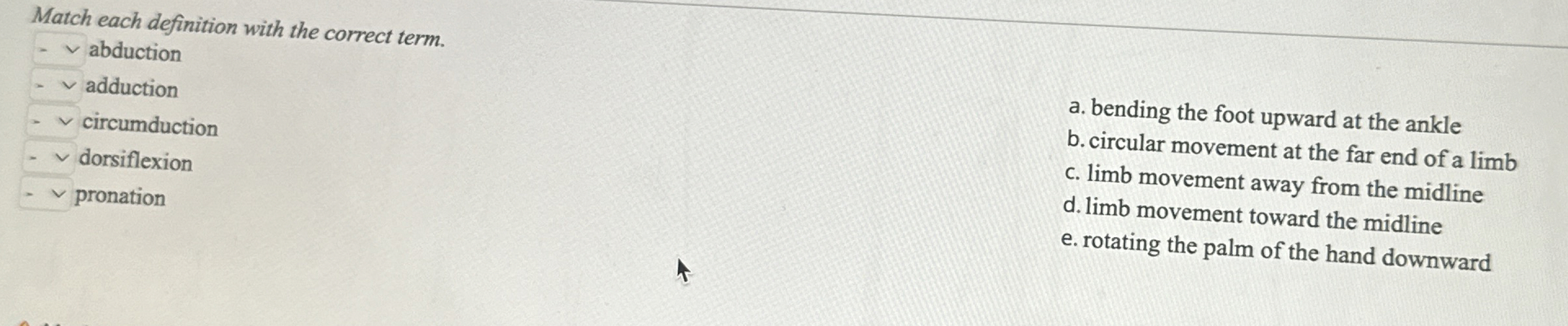 Solved Match each definition with the correct | Chegg.com