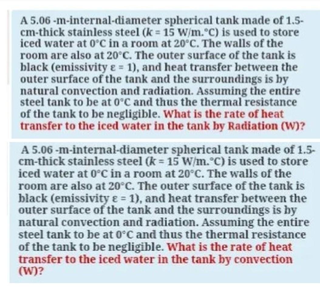 Solved A 5.06-m-internal-diameter spherical tank made of | Chegg.com