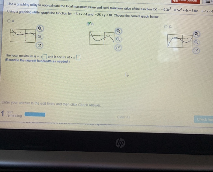Solved Use a graphing utility to approximate the local | Chegg.com