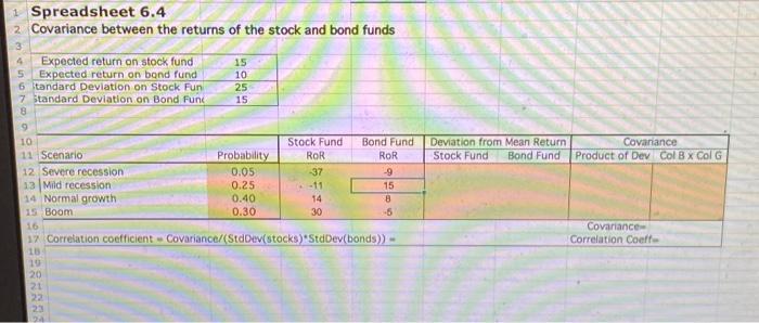 please explain with excel formulasthe first excel | Chegg.com