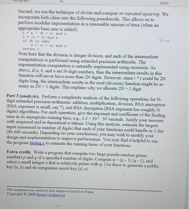 Solved RSA Public-Key Cryptosystem Overview. Write a program | Chegg.com