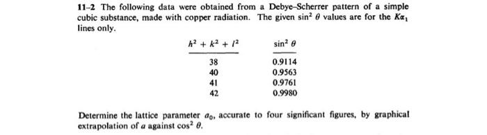 Solved 11-2 The following data were obtained from a | Chegg.com
