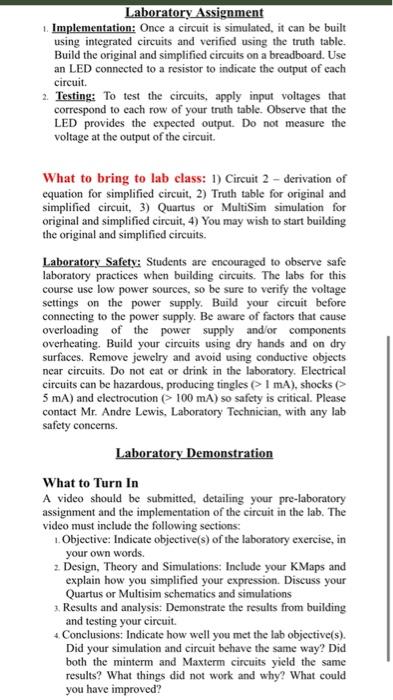 Solved Introduction to Digital Logic Lab M3: Simplification | Chegg.com