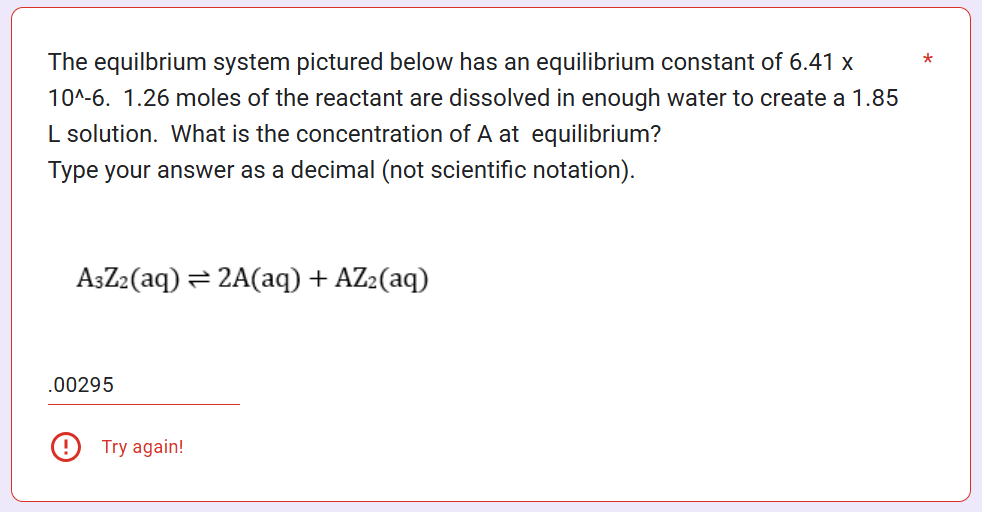 The equilibrium system below has an ﻿equilibrium | Chegg.com