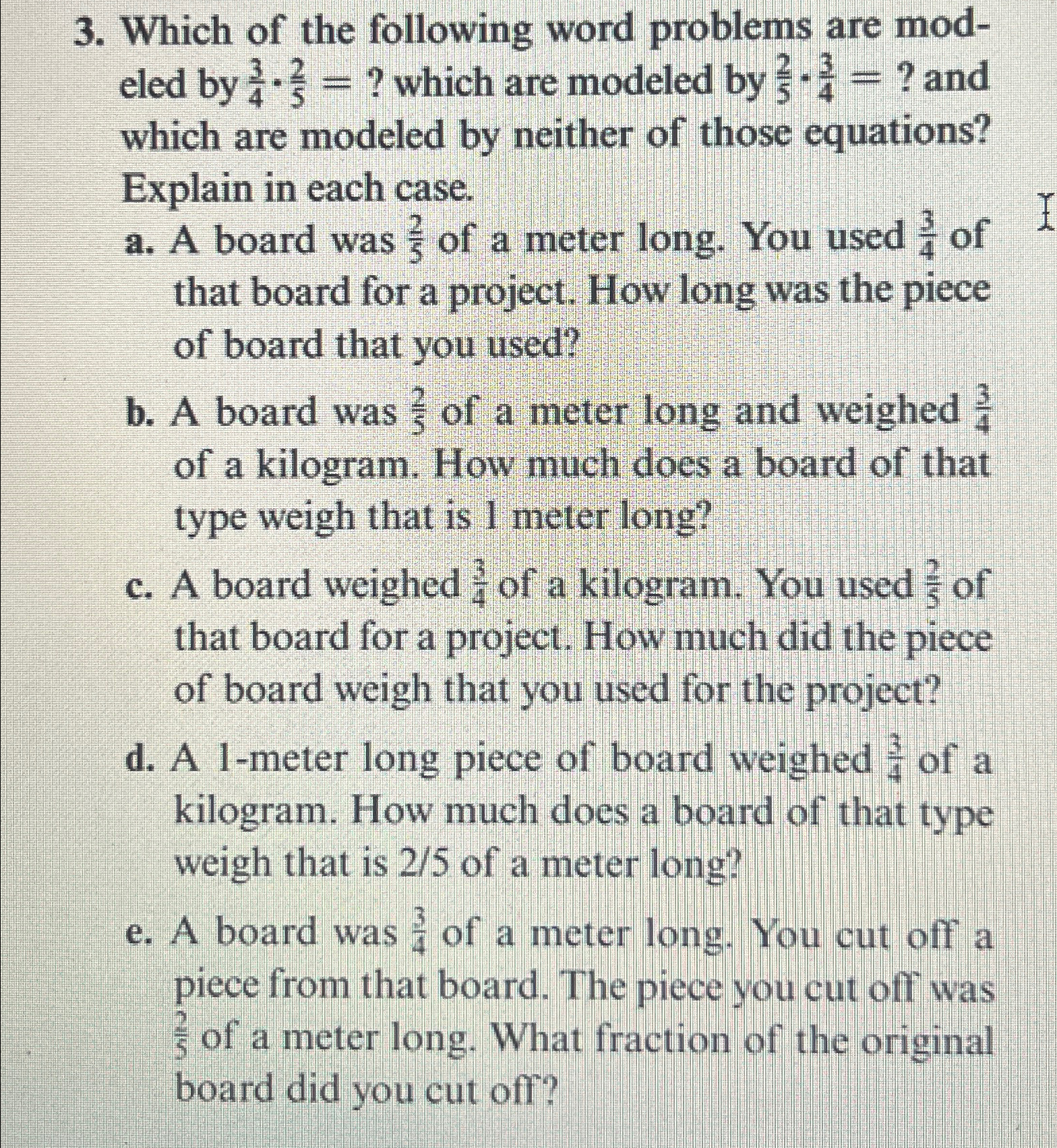 Solved Which of the following word problems are modeled by | Chegg.com