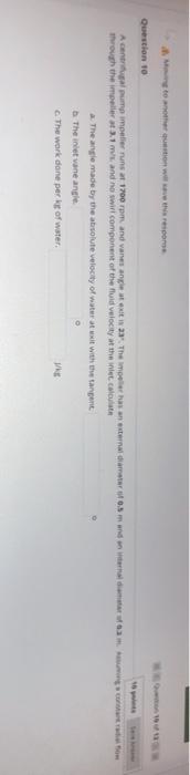 Solved Question 10 Acepump implier runs at 1700 mom and | Chegg.com