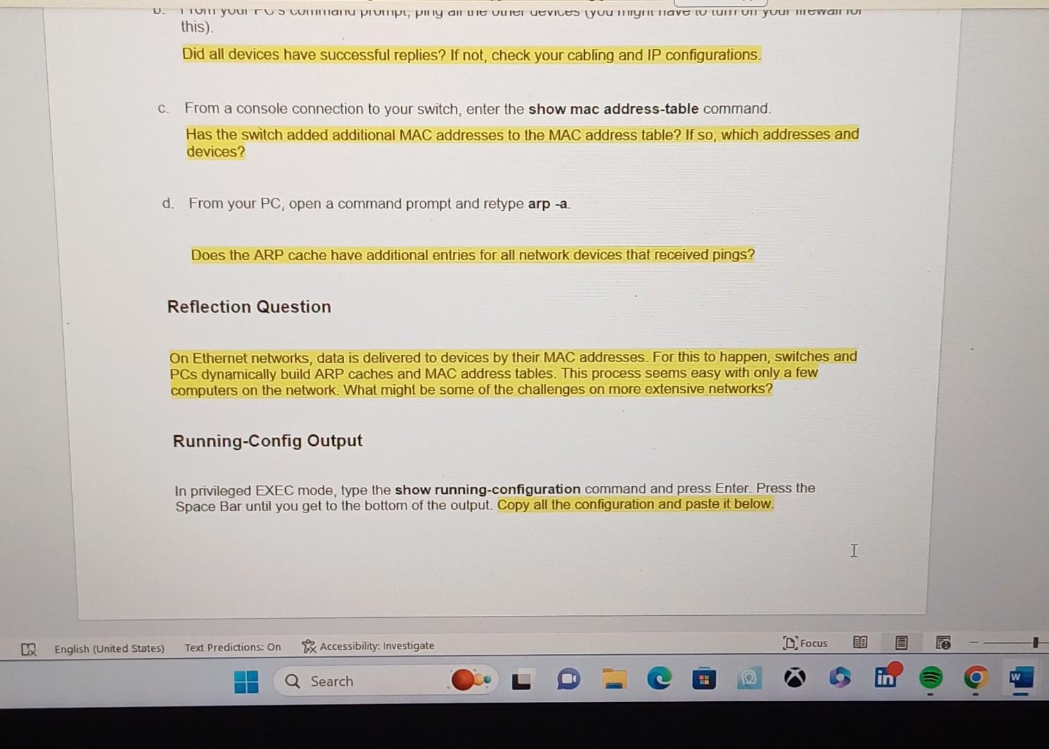 Solved tep 2: Display the switch MAC address table. | Chegg.com