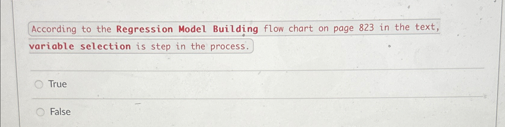 Solved According to the Regression Model Building flow chart | Chegg.com