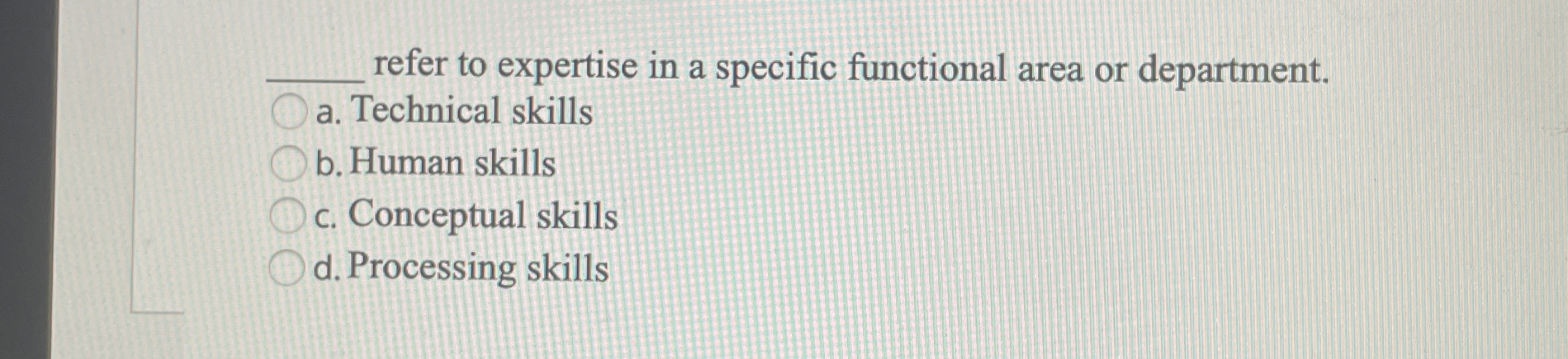 Solved q, ﻿refer to expertise in a specific functional area | Chegg.com