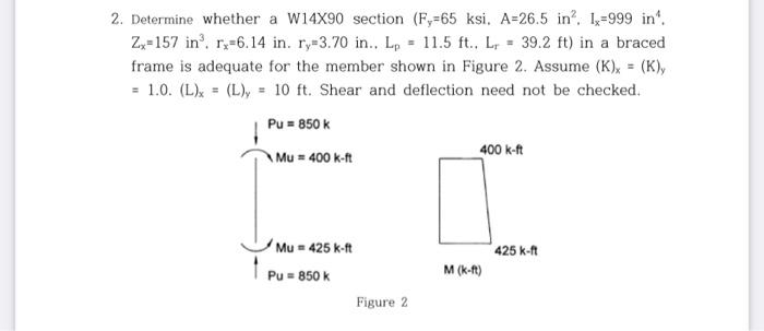 Solved 2. Determine whether a W14X90 section (Fy=65 ksi. | Chegg.com