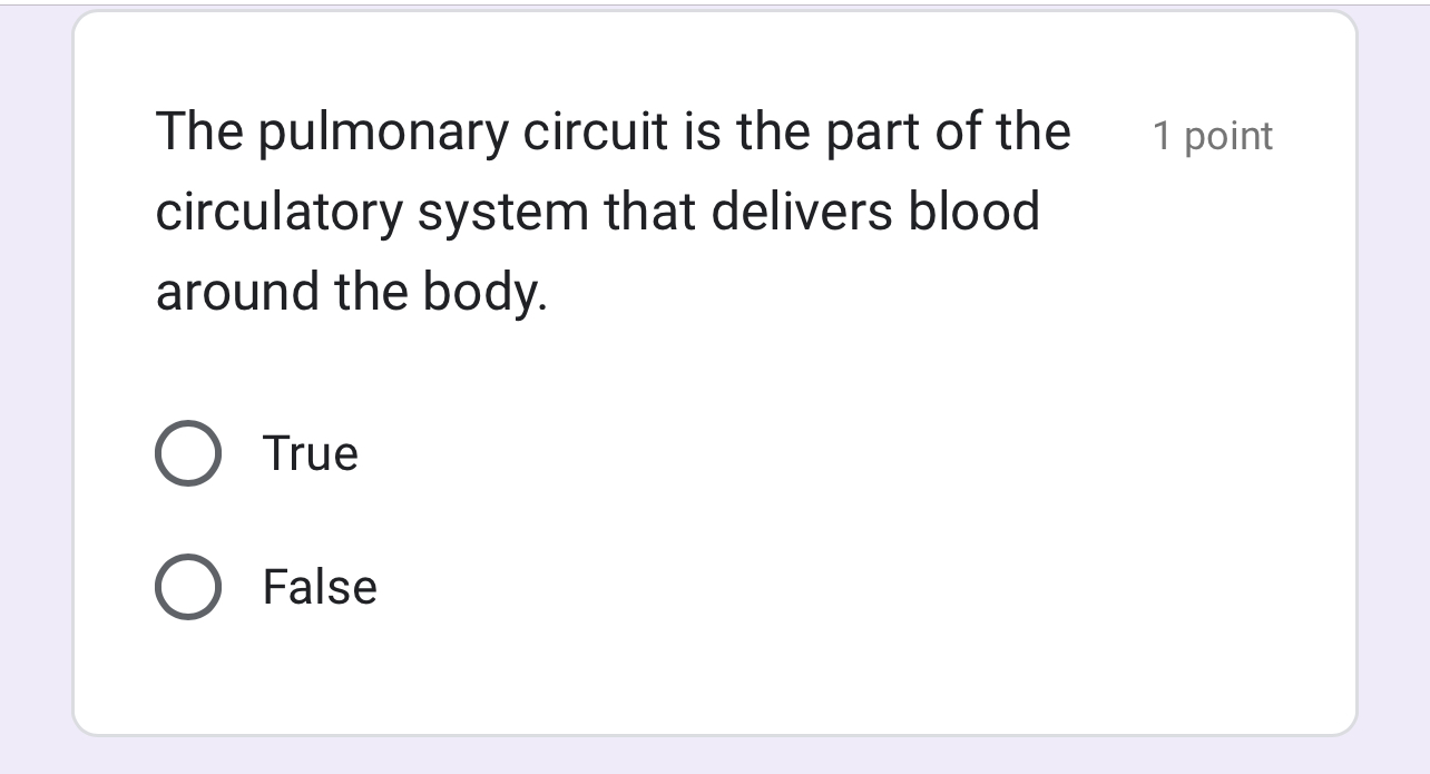 Solved The pulmonary circuit is the part of the1 | Chegg.com