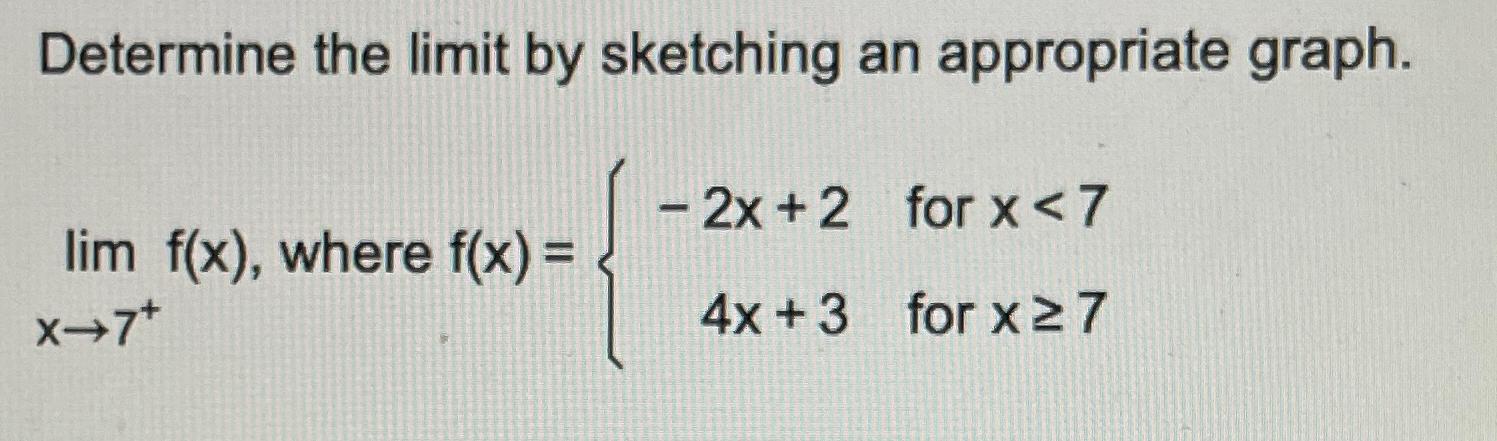 Solved Determine the limit by sketching an appropriate | Chegg.com