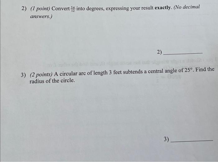 Solved 2) (1 point) Convert 125π into degrees, expressing | Chegg.com