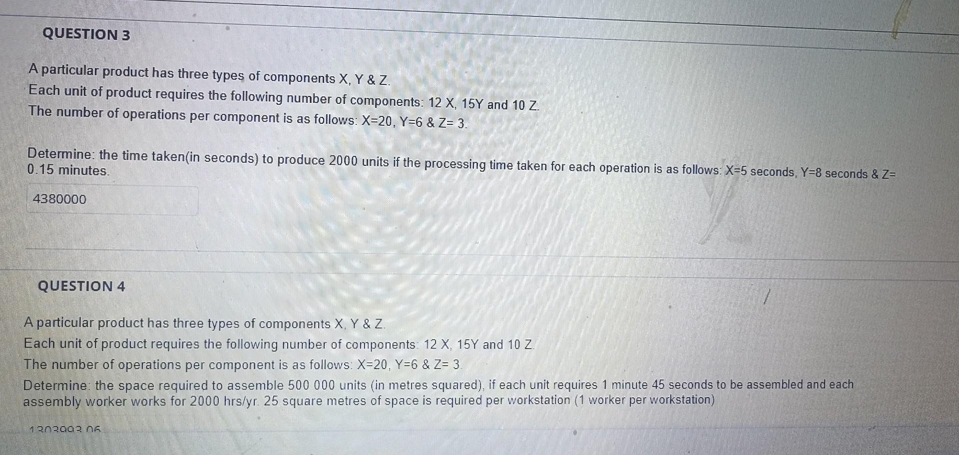 Solved A particular product has three types of components X, | Chegg.com