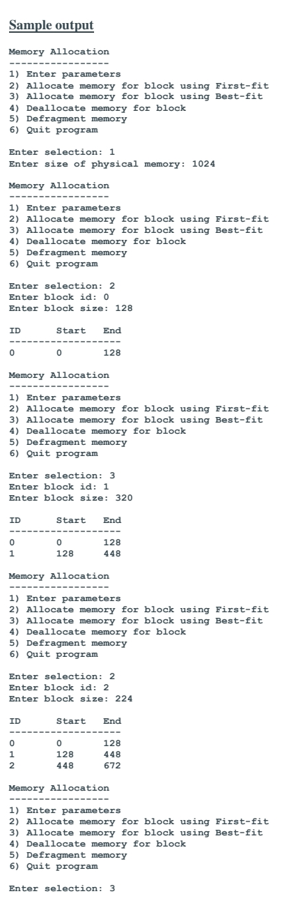 Solved Specification: The program simulates memory | Chegg.com
