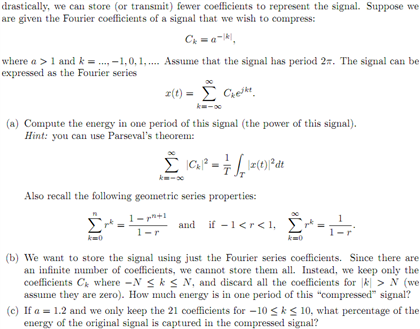 Fourier series and compression. Many applications in | Chegg.com