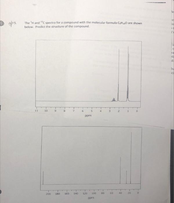 Solved The 1H and 17C spectra for a compound with the | Chegg.com