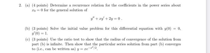 Solved A 4 Points Determine A Recurrence Relation For