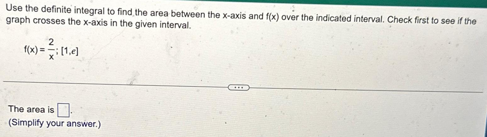 Solved Use the definite integral to find the area between | Chegg.com