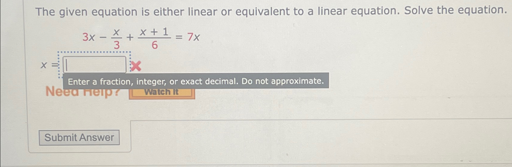 Solved The given equation is either linear or equivalent to | Chegg.com