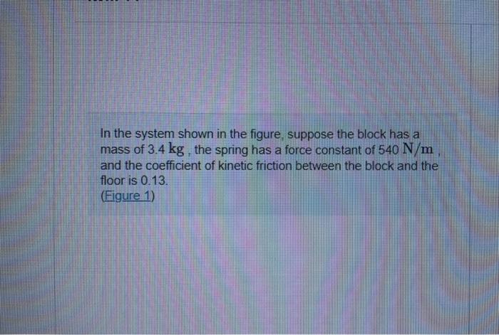 Solved In the system shown in the figure. suppose the block | Chegg.com