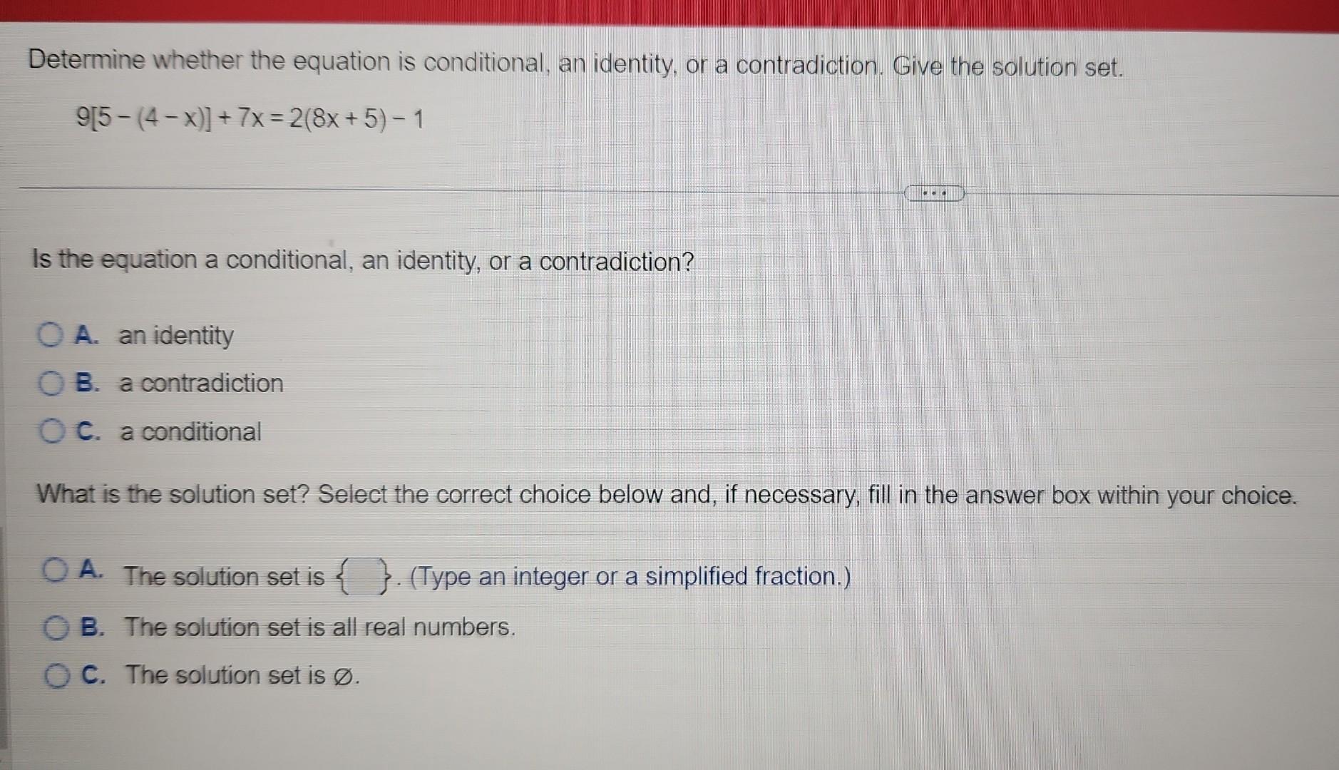Solved Solve the equation. 4x+3(x−8)=4(x−3) What is the | Chegg.com