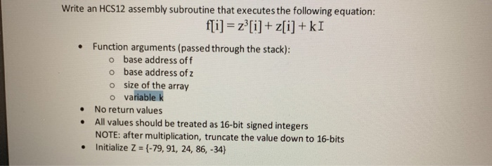 Write an HCS12 assembly subroutine that executes the | Chegg.com