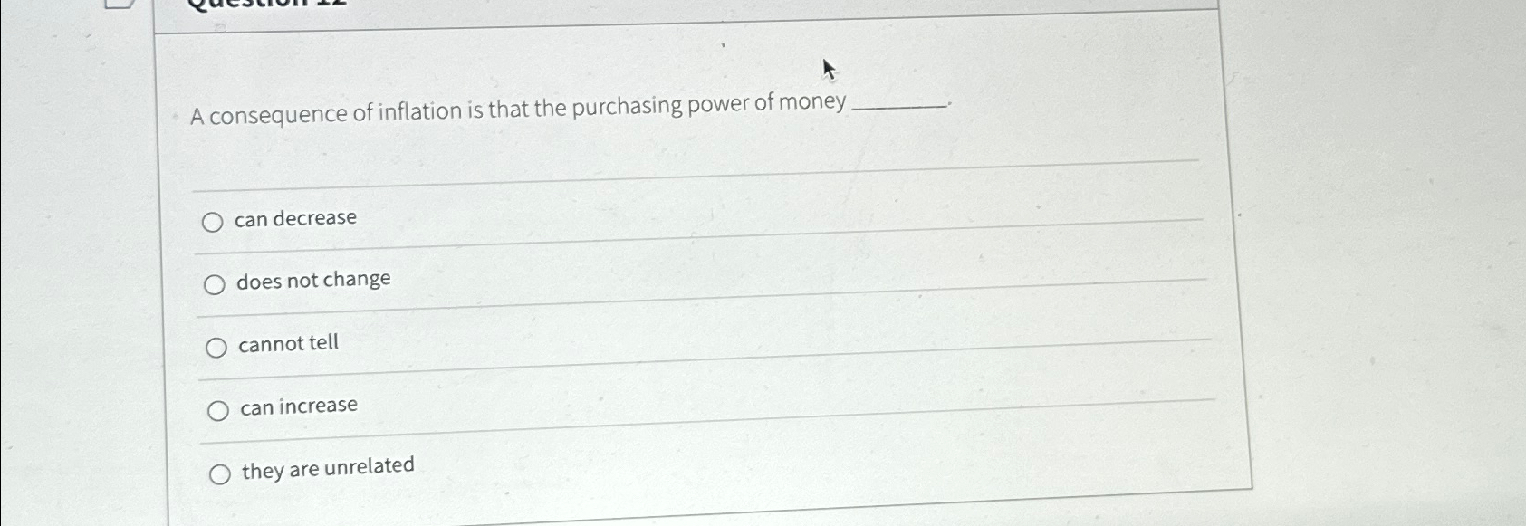 Solved A consequence of inflation is that the purchasing | Chegg.com