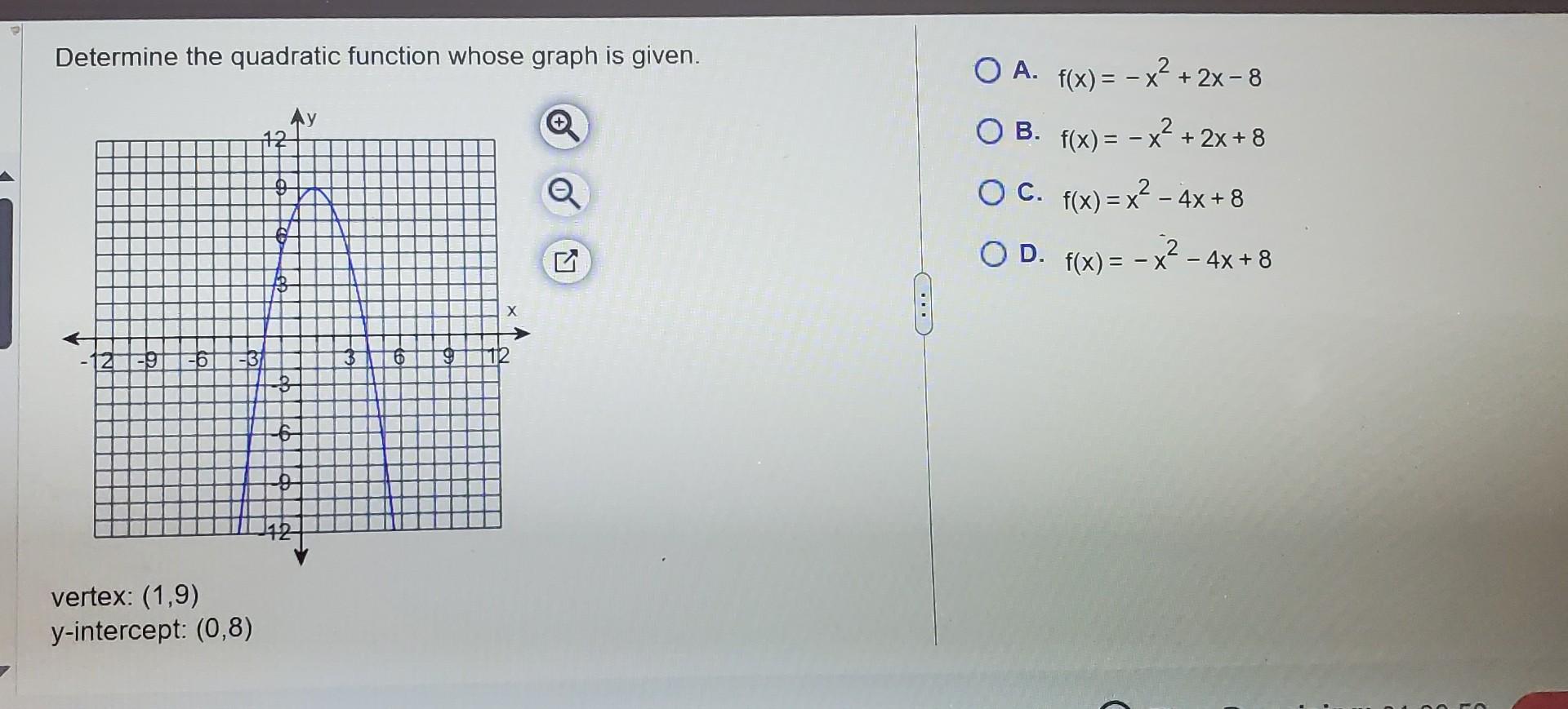 Solved Determine the quadratic function whose graph is | Chegg.com