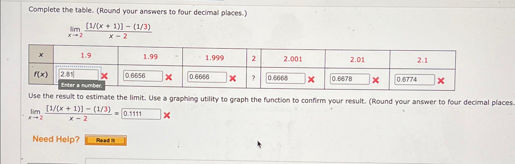 Solved Complete the table. (Round your answers to four | Chegg.com