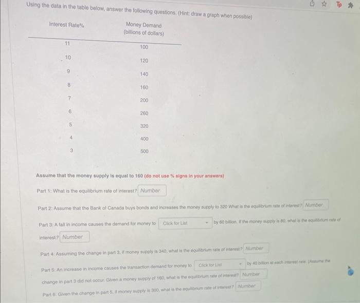 Solved Using the data in the table below, answer the | Chegg.com