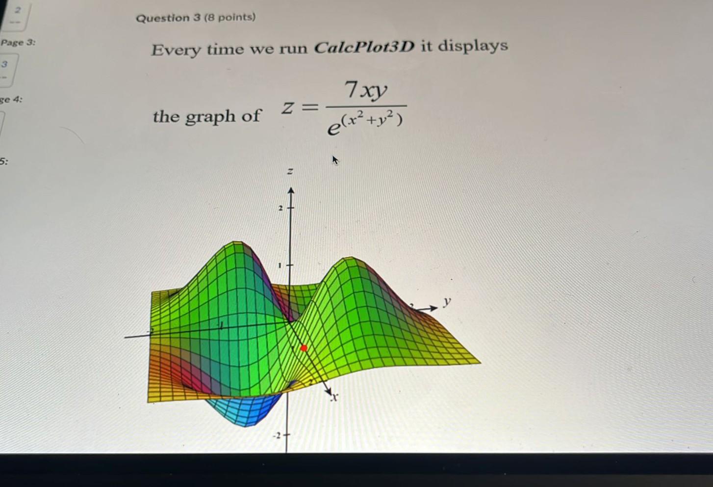 Solved Every time we run CalcPlot3D it displays the graph of | Chegg.com