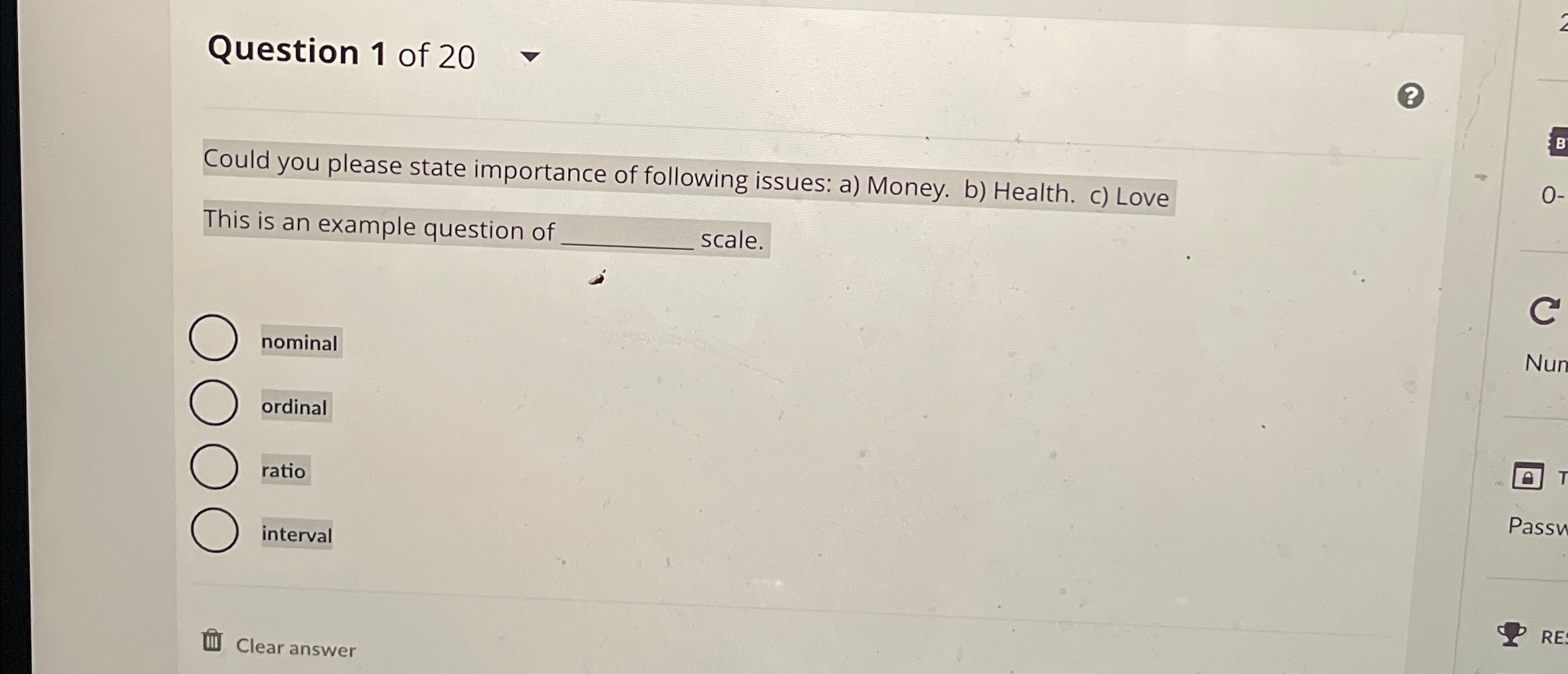 Solved Question 1 ﻿of 20Could you please state importance of | Chegg.com