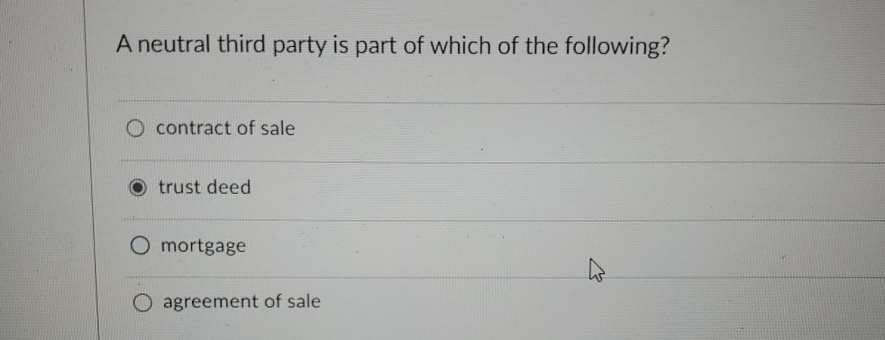 Solved A neutral third party is part of which of the | Chegg.com