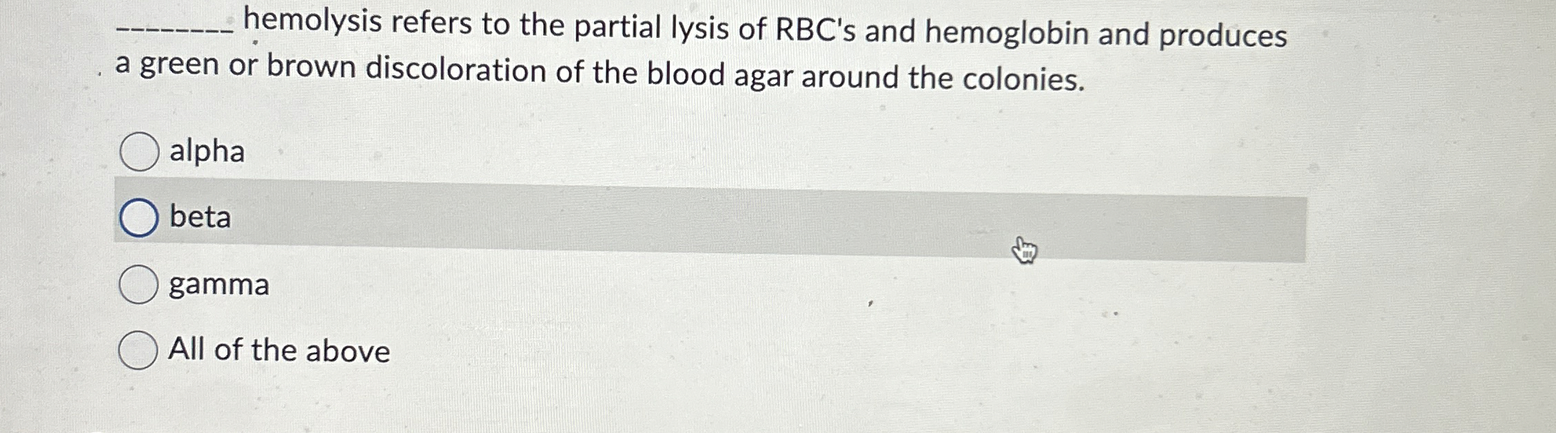 Solved hemolysis refers to the partial lysis of RBC's and | Chegg.com