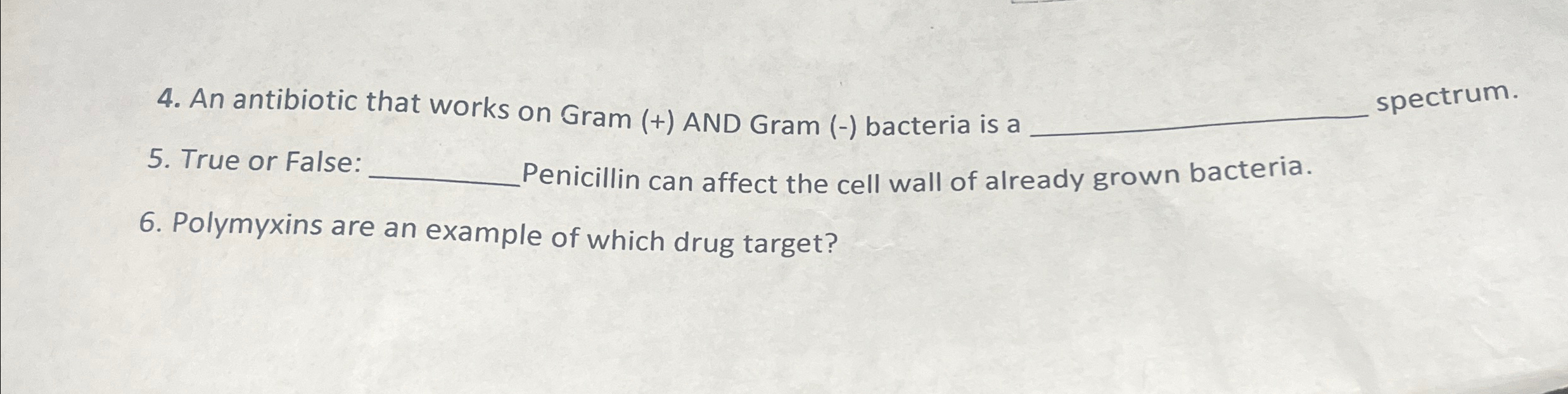 Solved An antibiotic that works on Gram (+) ﻿AND Gram (-) | Chegg.com