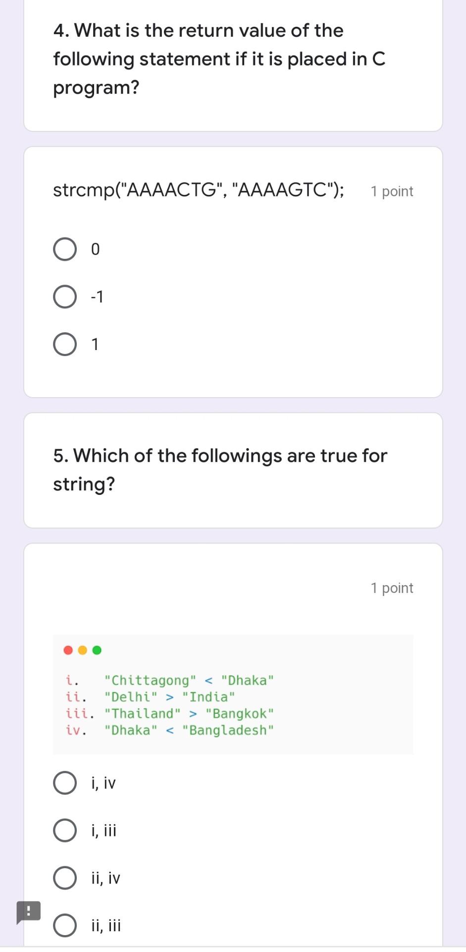 Solved 1 point 1. What is the correct format specifier used | Chegg.com