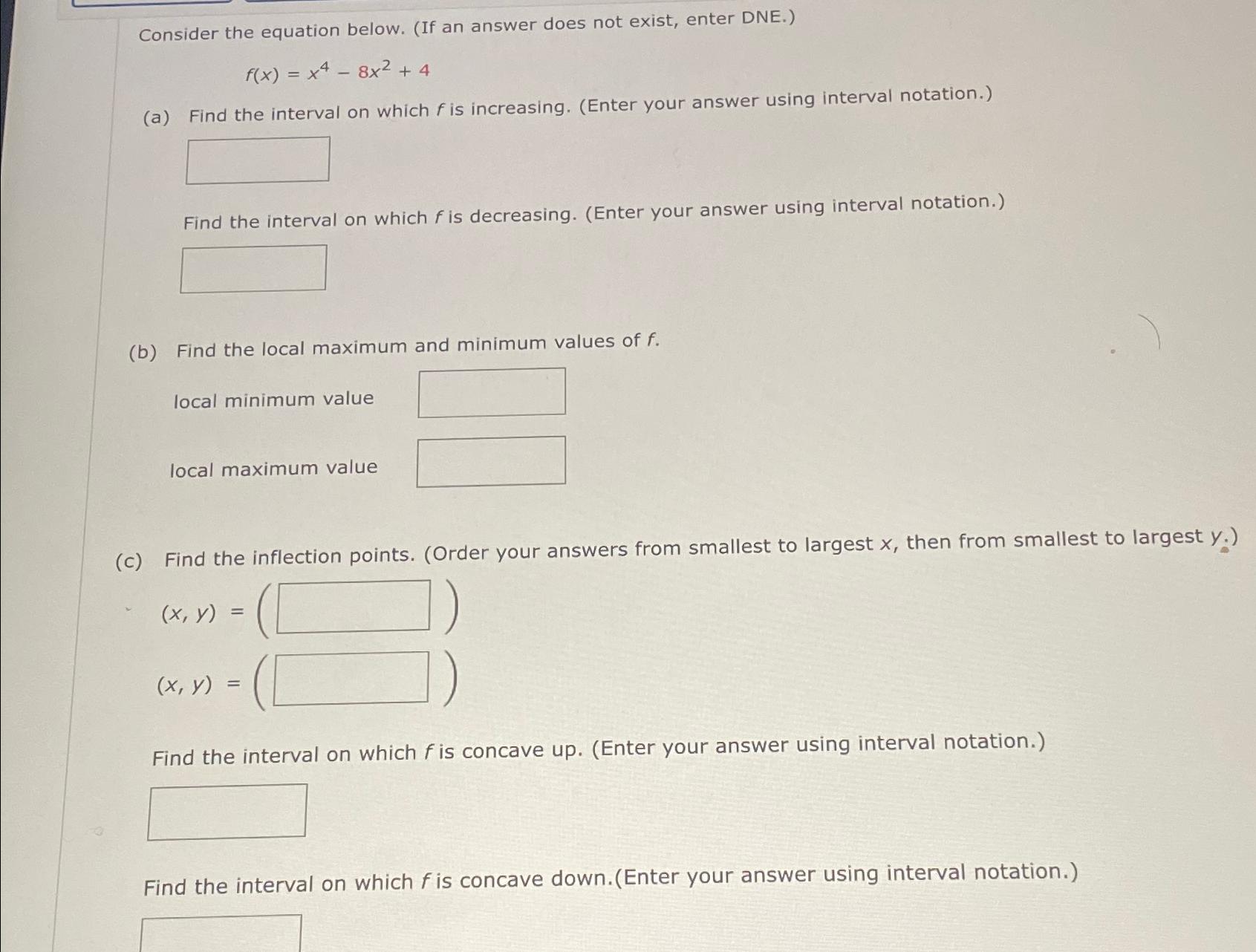 Solved Consider the equation below. (If an answer does not | Chegg.com