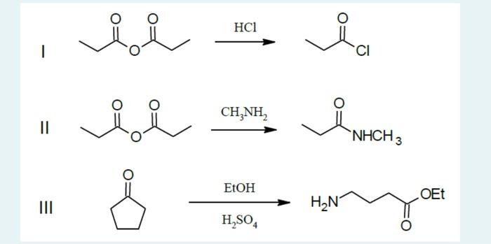 Solved 요 НСІ 1 CI CH,NH, INACHO II NHCH3 EtOH OEt III H2N | Chegg.com