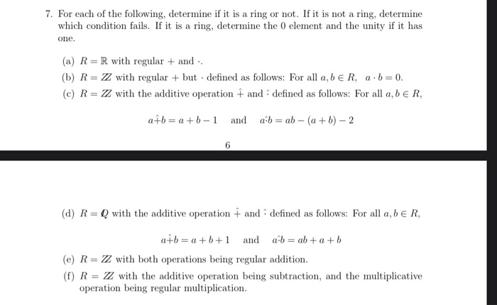 Solved 7. For each of the following, determine if it is a | Chegg.com