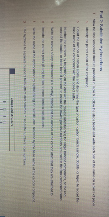 Solved Part 2: Substituted Hydrocarbons View the first | Chegg.com
