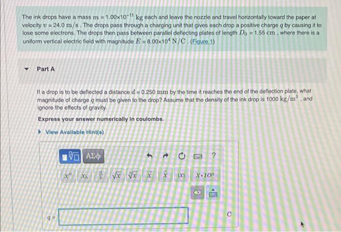Solved In an inkjet printer, letters and images are created | Chegg.com