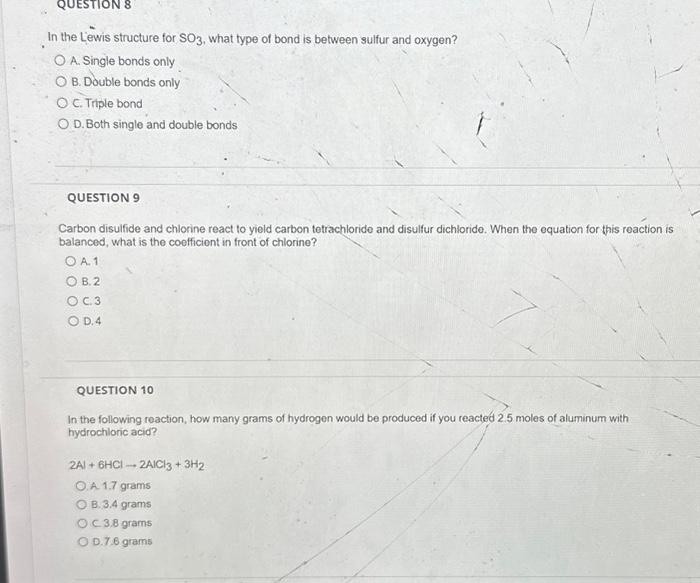 Solved In the Lewis structure for SO3, what type of bond is | Chegg.com