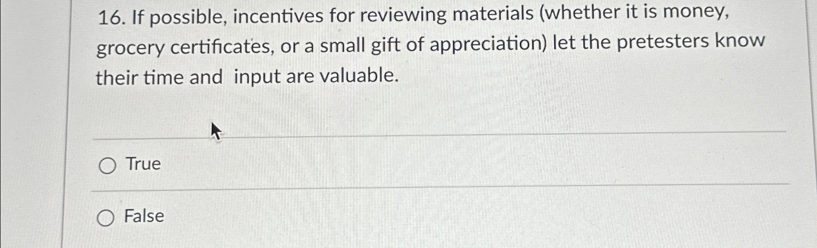 Solved If possible, incentives for reviewing materials | Chegg.com