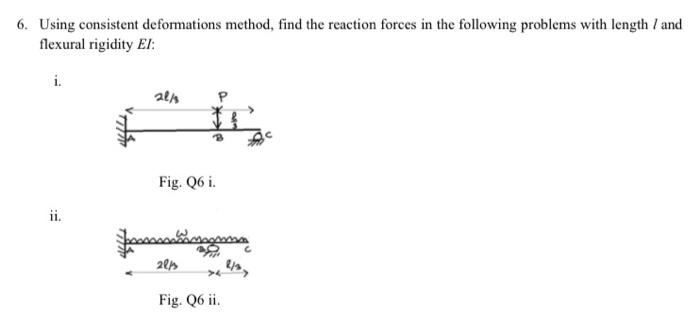 Solved 6. Using consistent deformations method, find the | Chegg.com