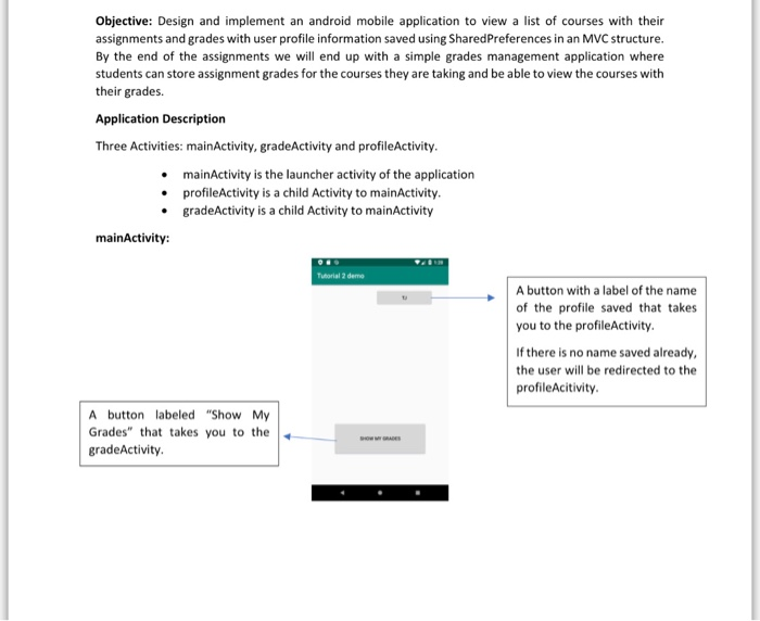 Objective Design And Implement An Android Mobile