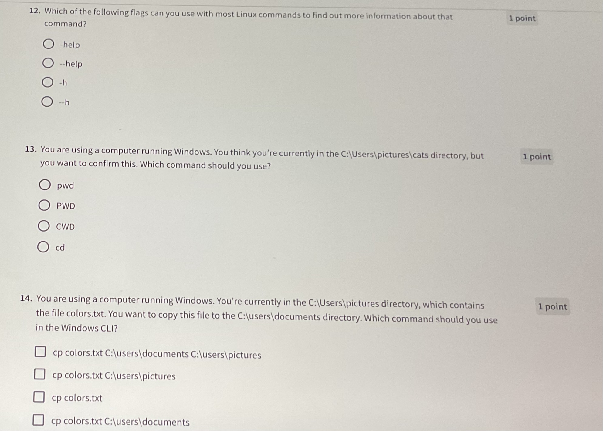 Solved Which of the following flags can you use with most | Chegg.com