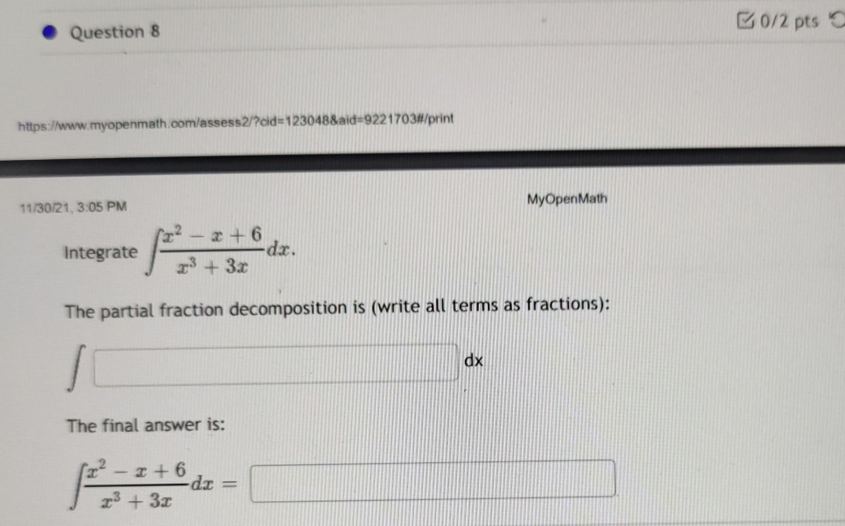 Solved • Question 5 Consider the integral fall! In(x) dx: ( | Chegg.com