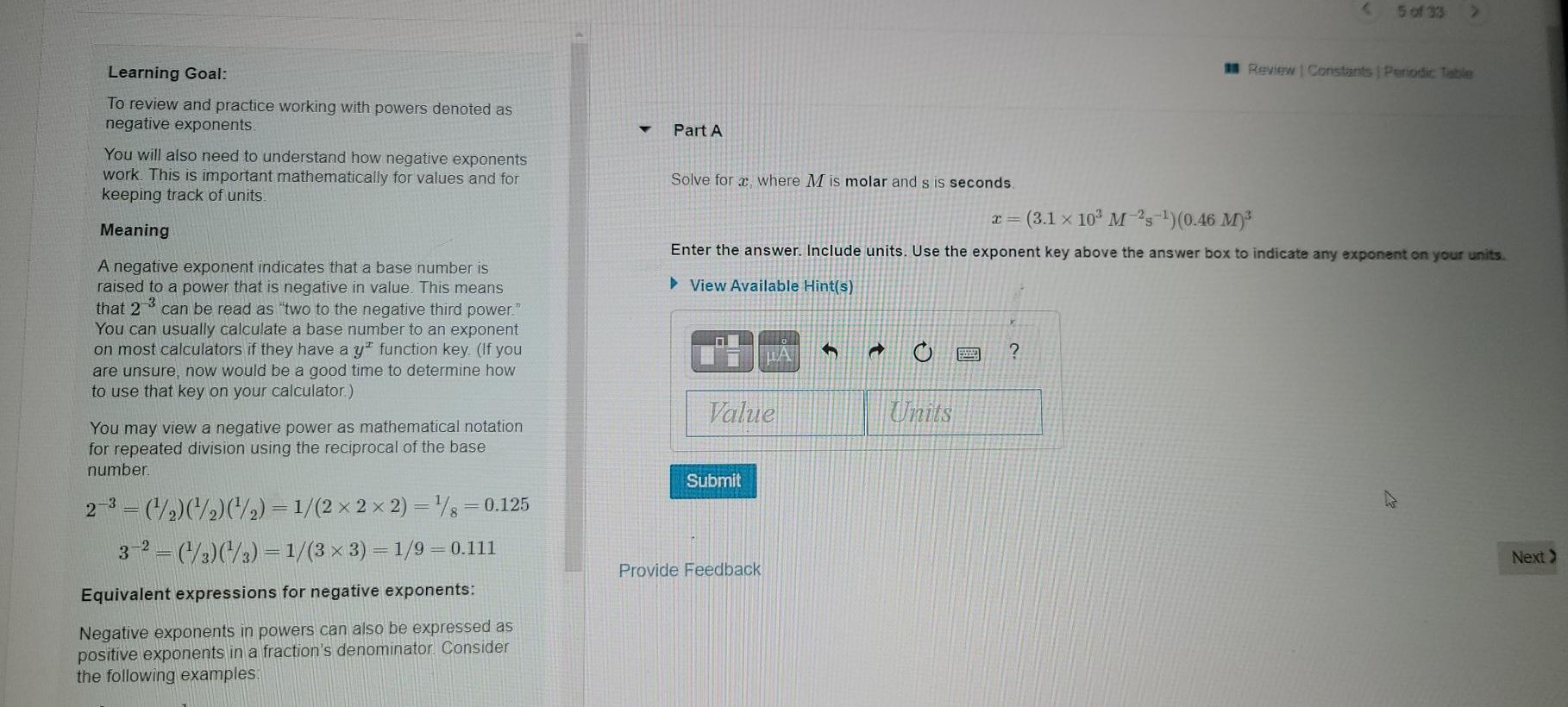 Solved 5033 * Review Constants Periodic Table Learning Goal: | Chegg.com