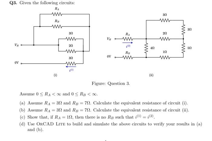 Solved Q3. Given the following circuits: (ii) Figure: | Chegg.com